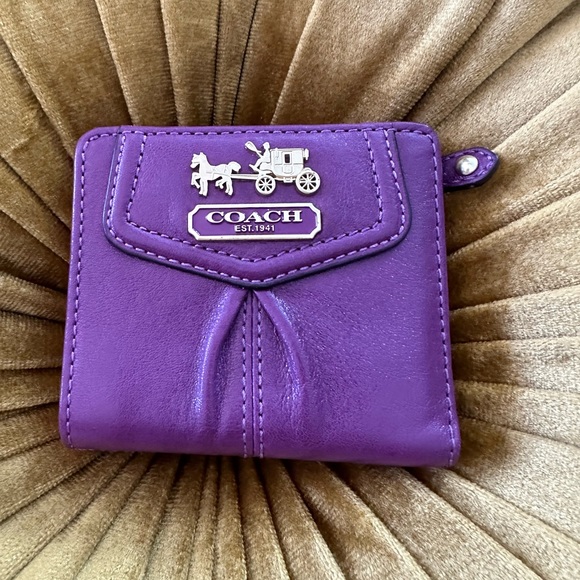 Coach | Bags | Coach Soho Purple Leather Mini Wallet | Poshmark